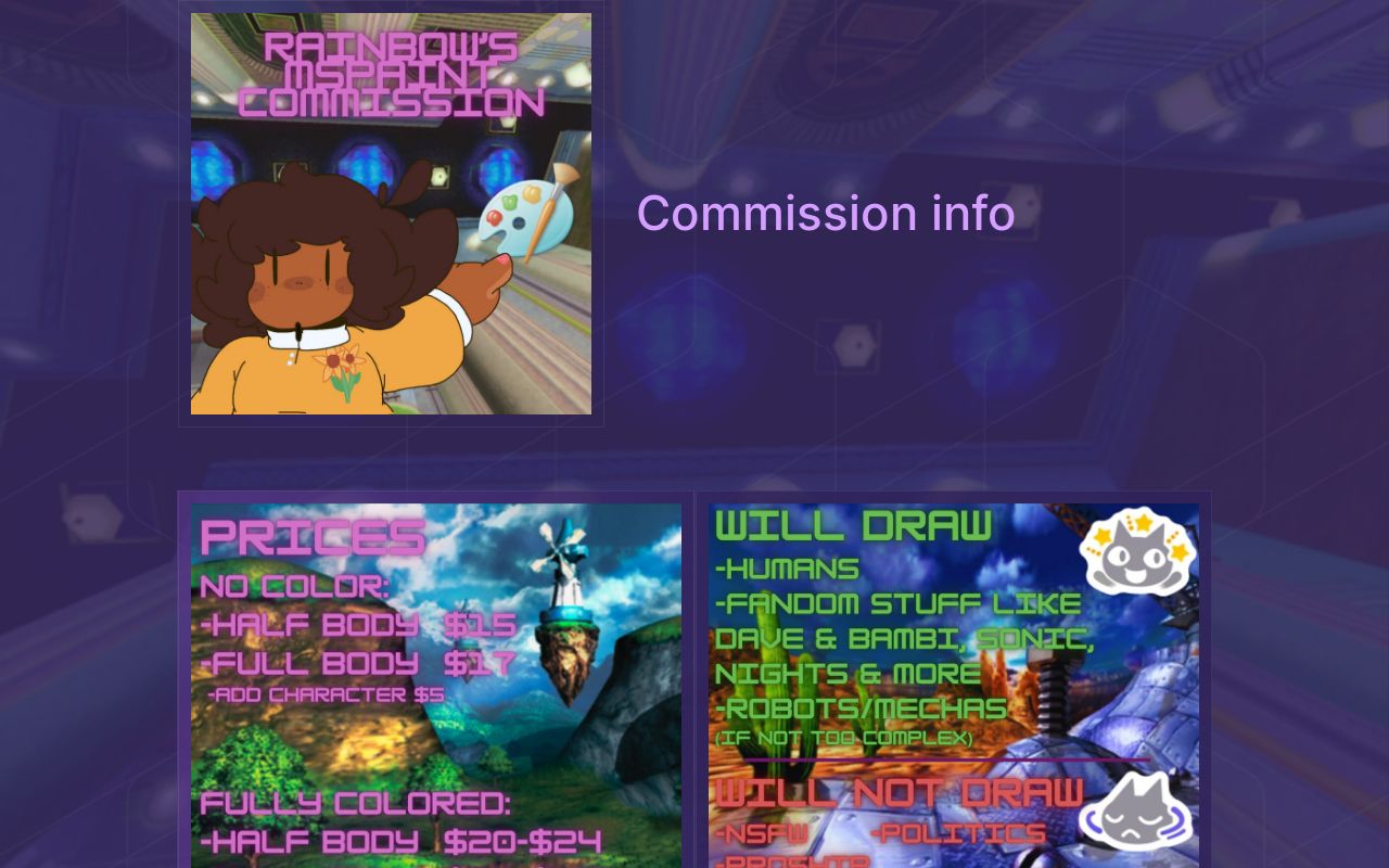 Rainbow's commission info